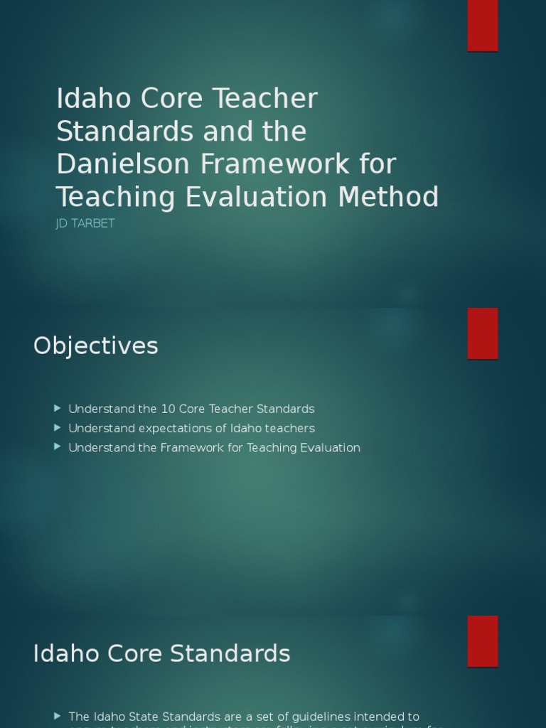 Idaho Core Teacher Standards Presentation | PDF | Teachers | Curriculum