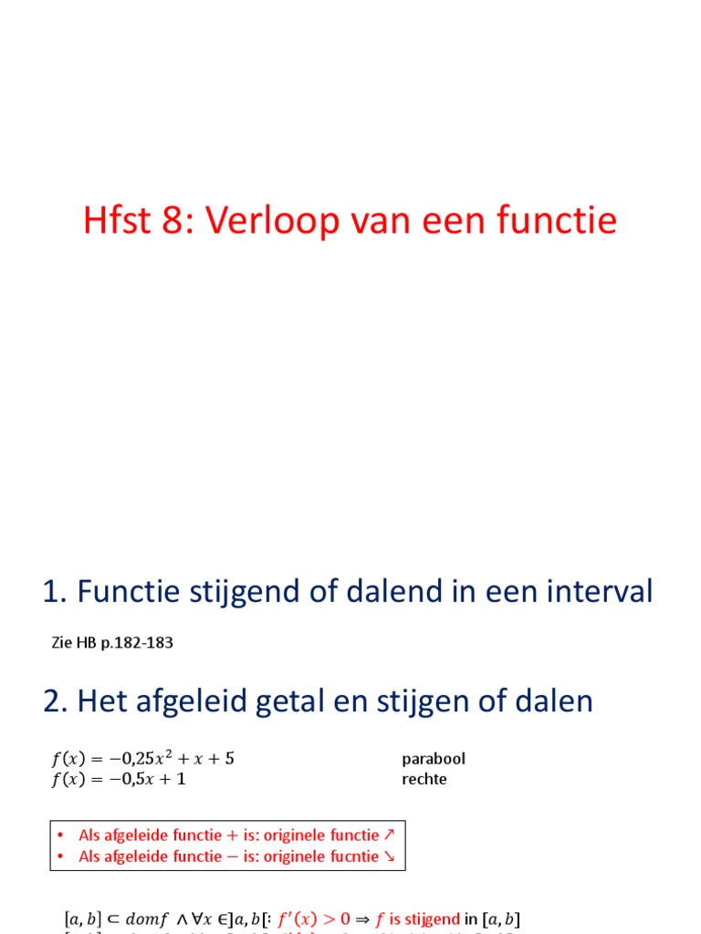 HFST 8 - Verloop Van Een Functie | PDF