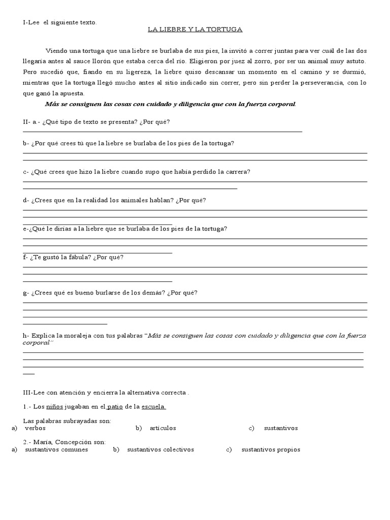 Prueba La Fabula | Fábula | Verdad