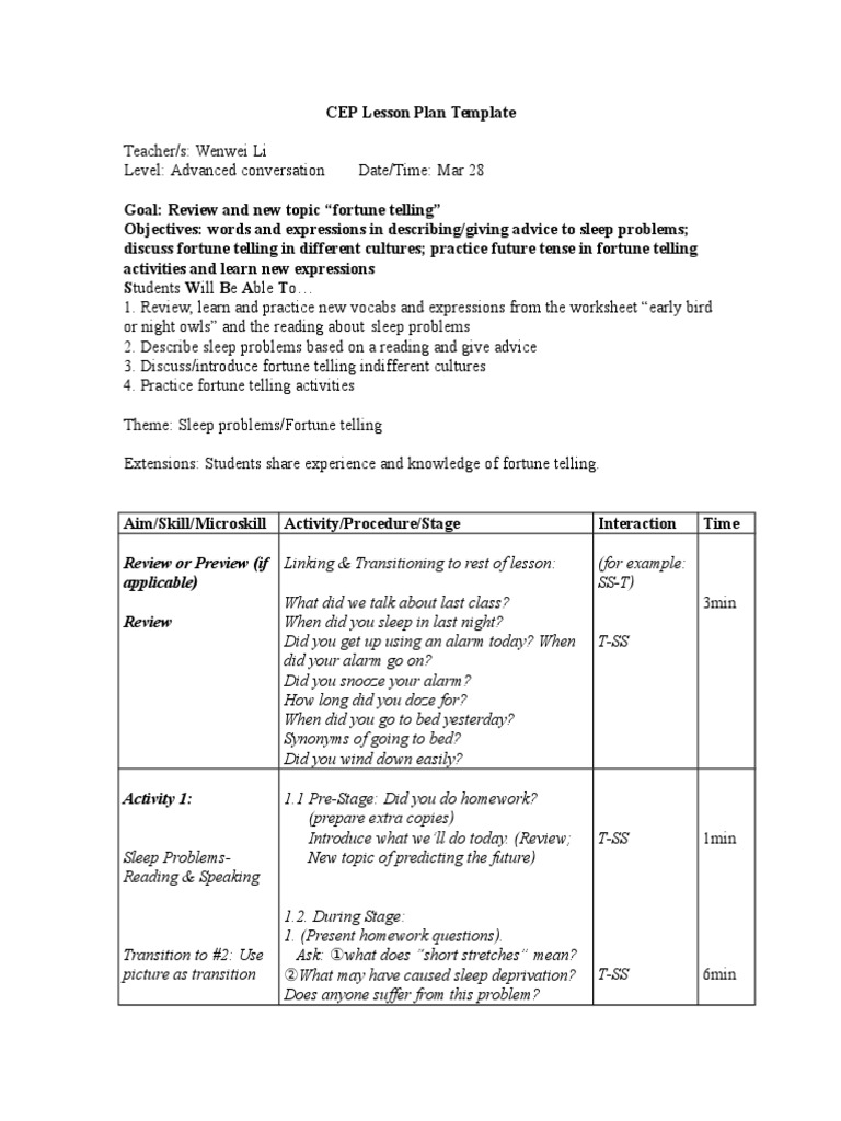 Lesson Plan Mar 28 | PDF | Lesson Plan | Education Theory
