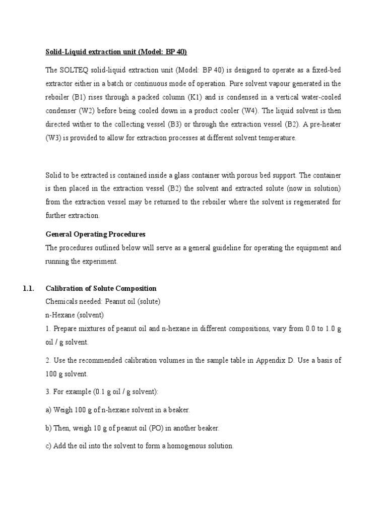 Experiment 1 Solid Liquid Extraction | PDF | Solution | Solvent