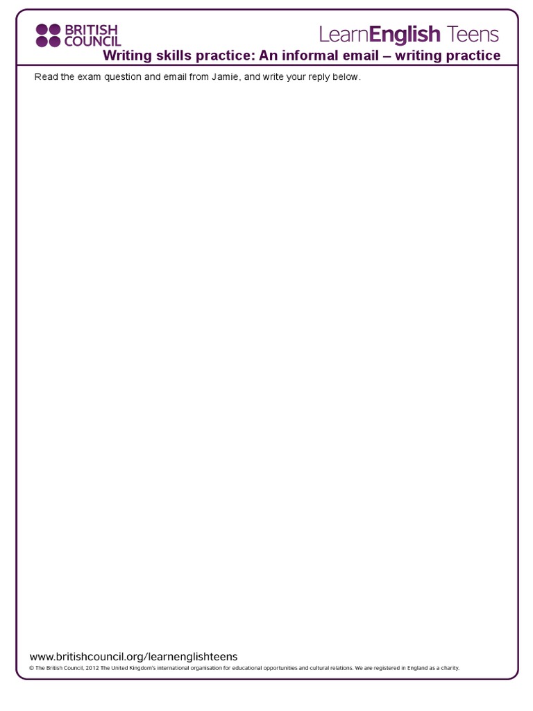Informal Email Writing Practice | PDF