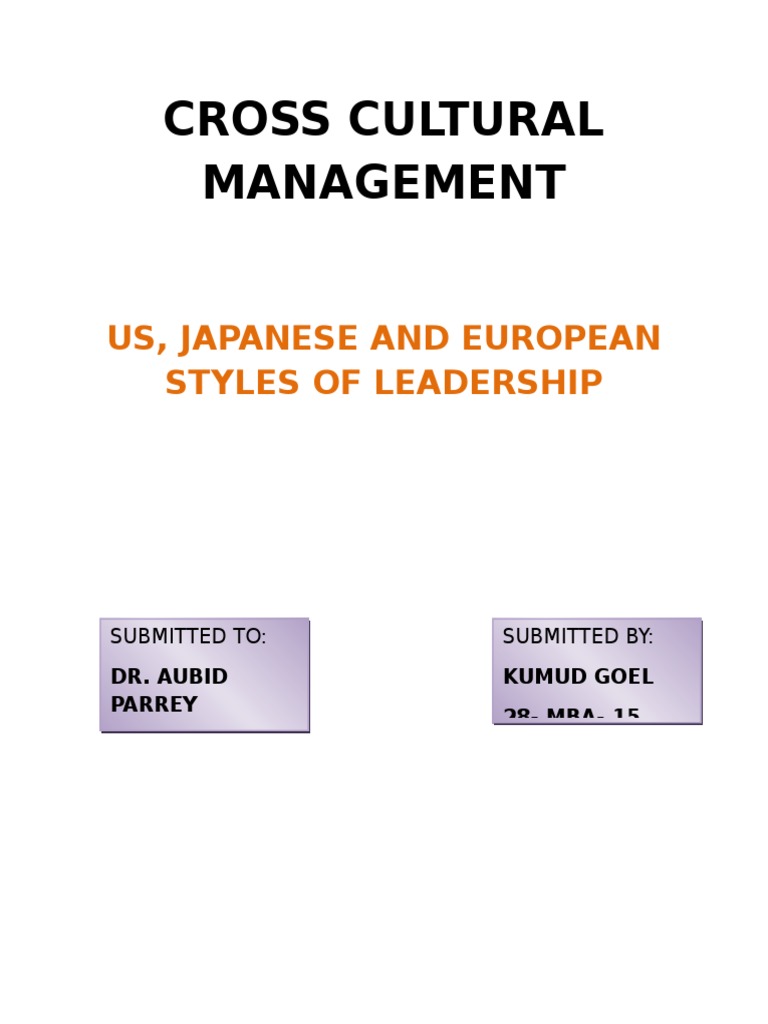 Us, Japanese & European Style of Leadership | PDF | Chief Executive ...