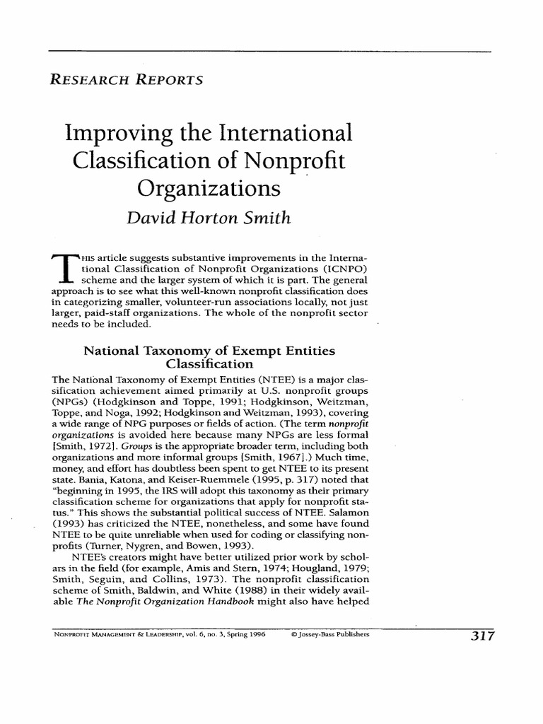 Proposed Improvements to International Classification of Nonprofit ...