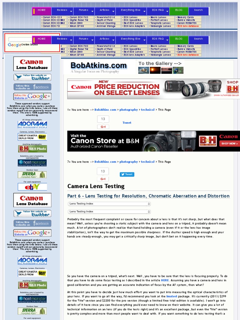 Camera Lens Testing - Sharpness, Chromatic Aberration and Distortion ...