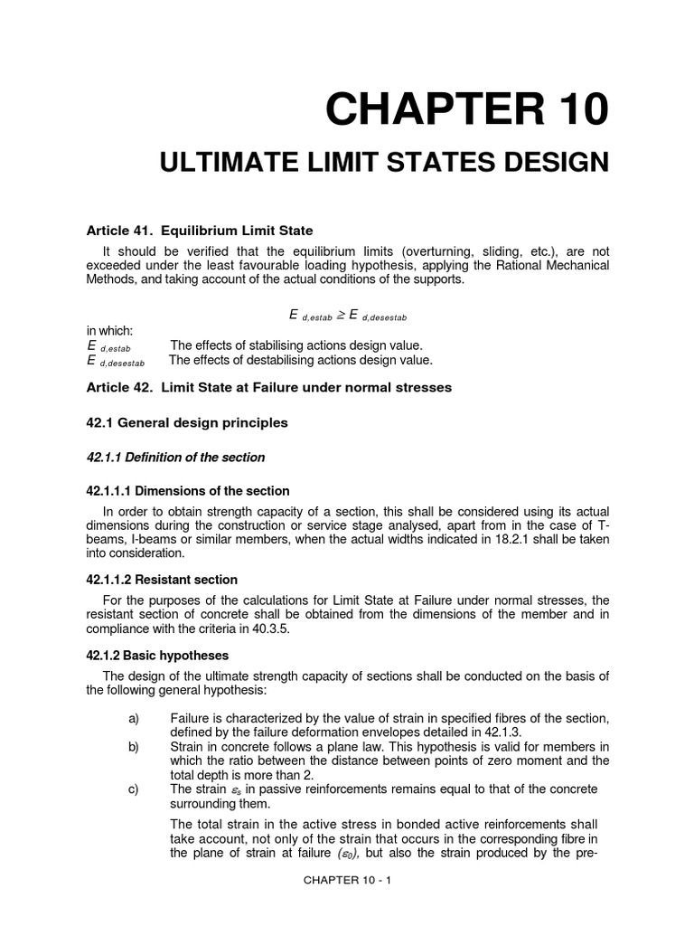 Ultimate Limit States Design: Article 41. Equilibrium Limit State | PDF ...