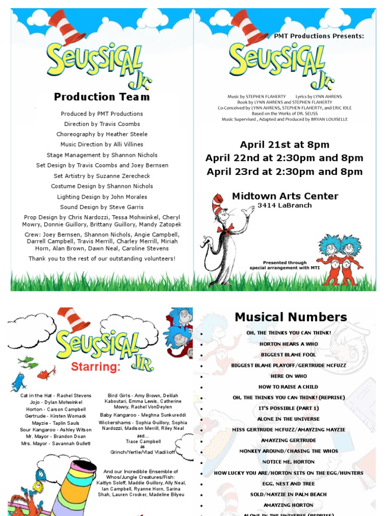 Seuss Program | PDF | Dr. Seuss | Children's Books