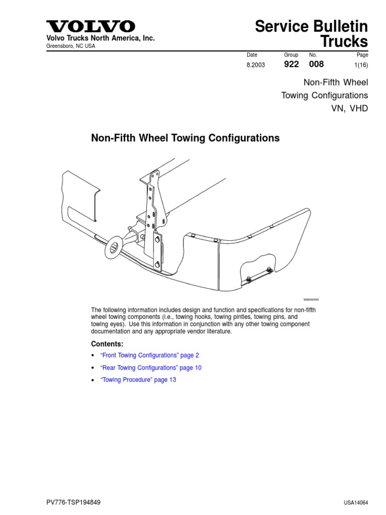 Volvo VNL Towing Configurations Guide | PDF | Truck | Axle