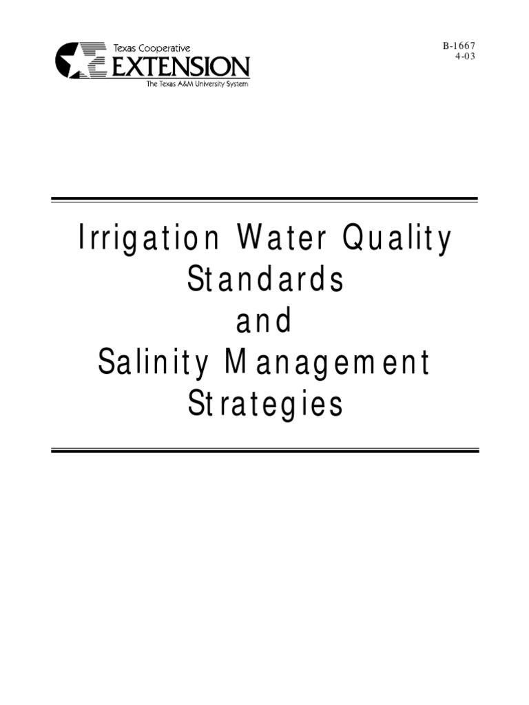Irrigation Water Quality Standards and Salinity Management Strategies ...