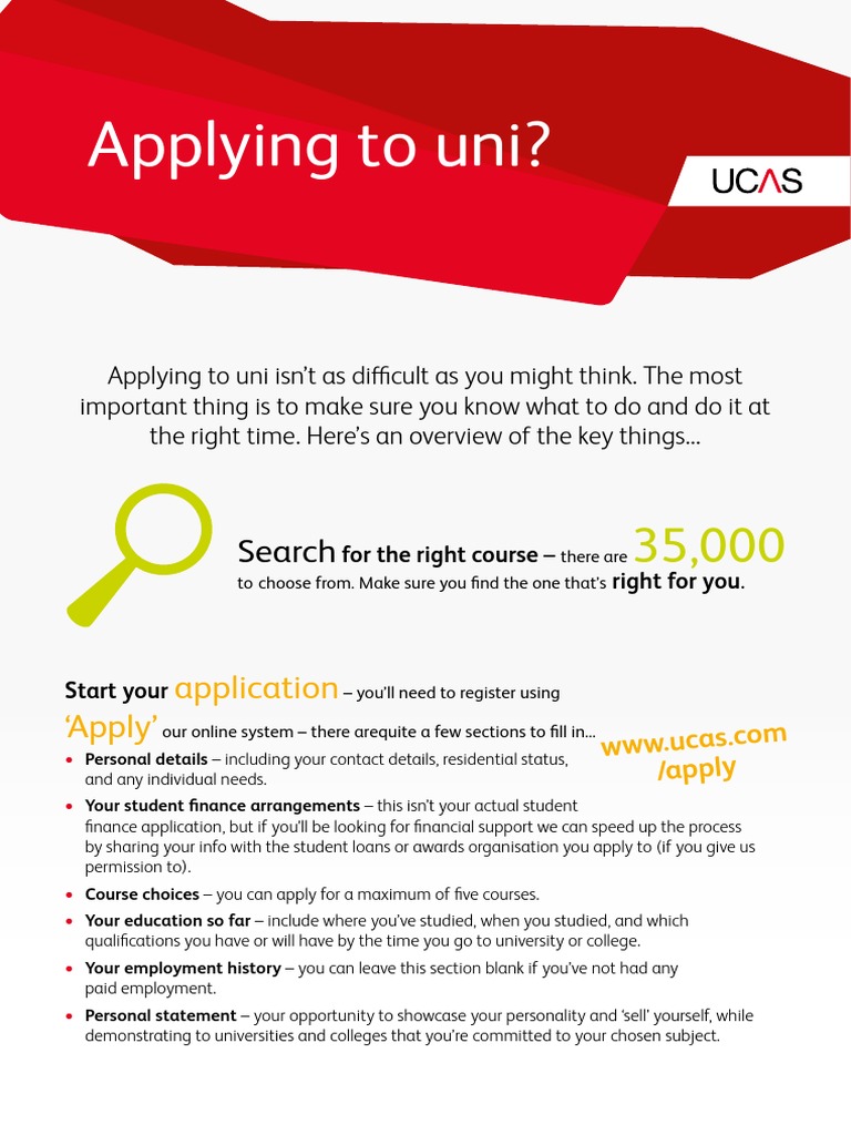 Applying To Uni Handout | PDF | Further Education