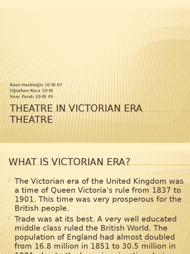 Victorian Era Theatre Overview | PDF | John Millington Synge | Theatre