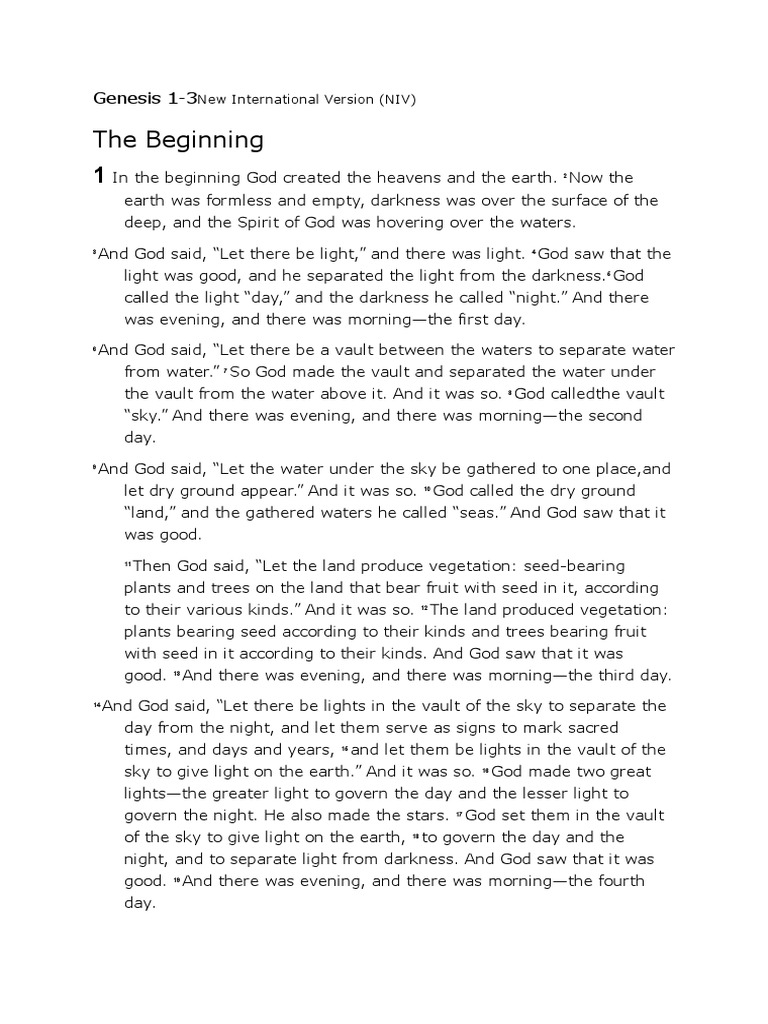 Genesis 1-3 | PDF | Adam And Eve | Garden Of Eden