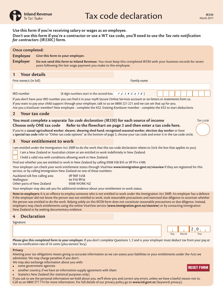 Tax Code Declaration: 1 Your Details | PDF