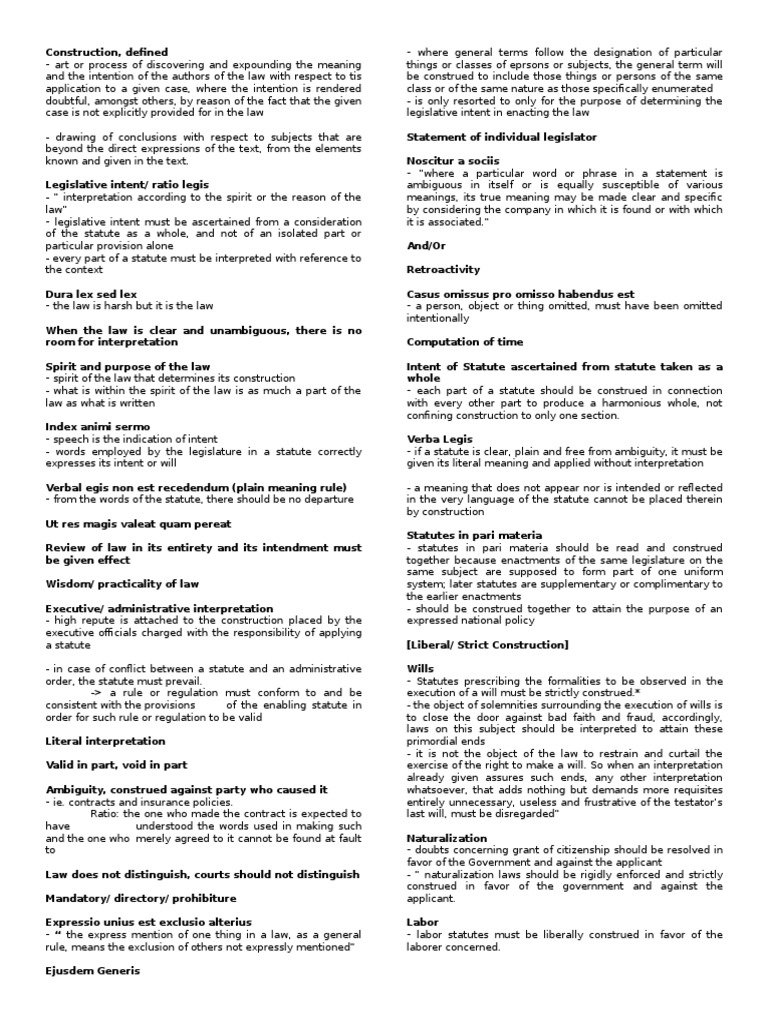 StatCon Finals Reviewer Under Atty. Alimurung | PDF | Statutory ...