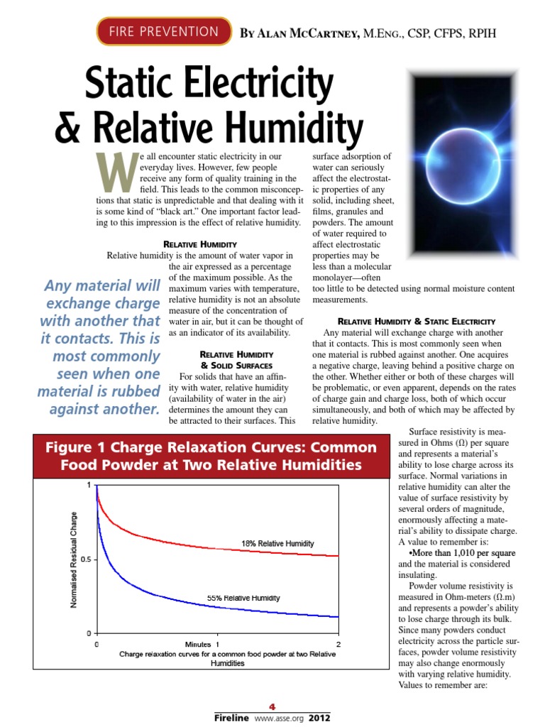 Static Electricity & Relative Humidity PDF | PDF | Humidity ...