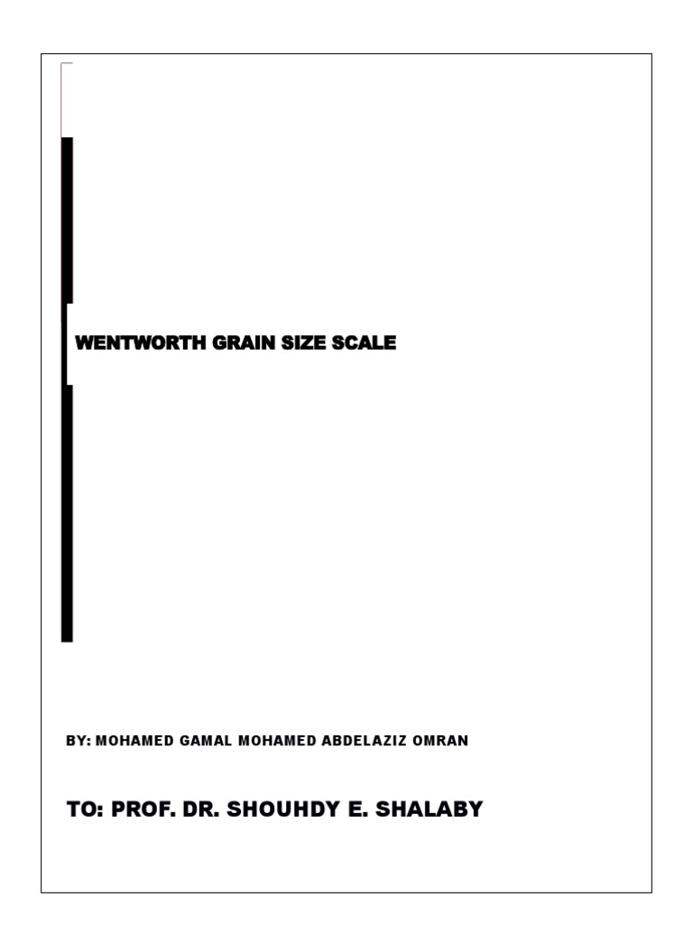 Wentworth Grain Size Scale: To: Prof. Dr. Shouhdy E. Shalaby | PDF