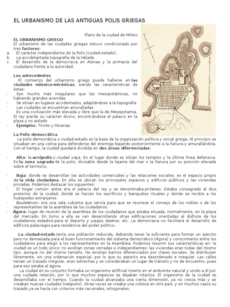 El Urbanismo de Las Antiguas Polis Griegas | PDF | Periodo helenístico ...