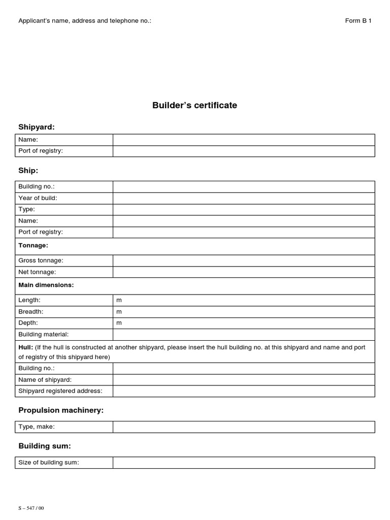 Builder's Certificate | PDF | Business