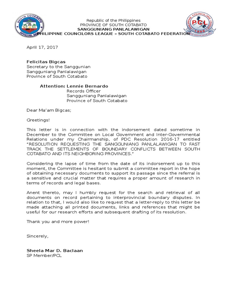 Letter To Maam Bigcas | PDF