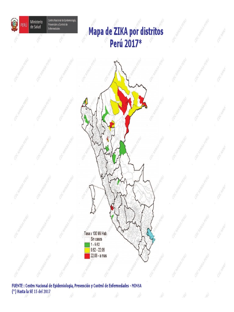 Zika - Mapa de Casos Confirmados en El Peru y Sus Regiones. | PDF ...