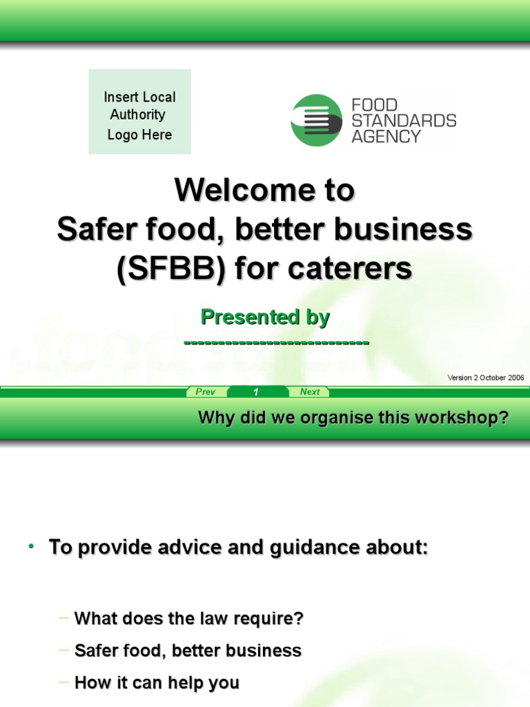Welcome To Safer Food, Better Business (SFBB) For Caterers | Download ...