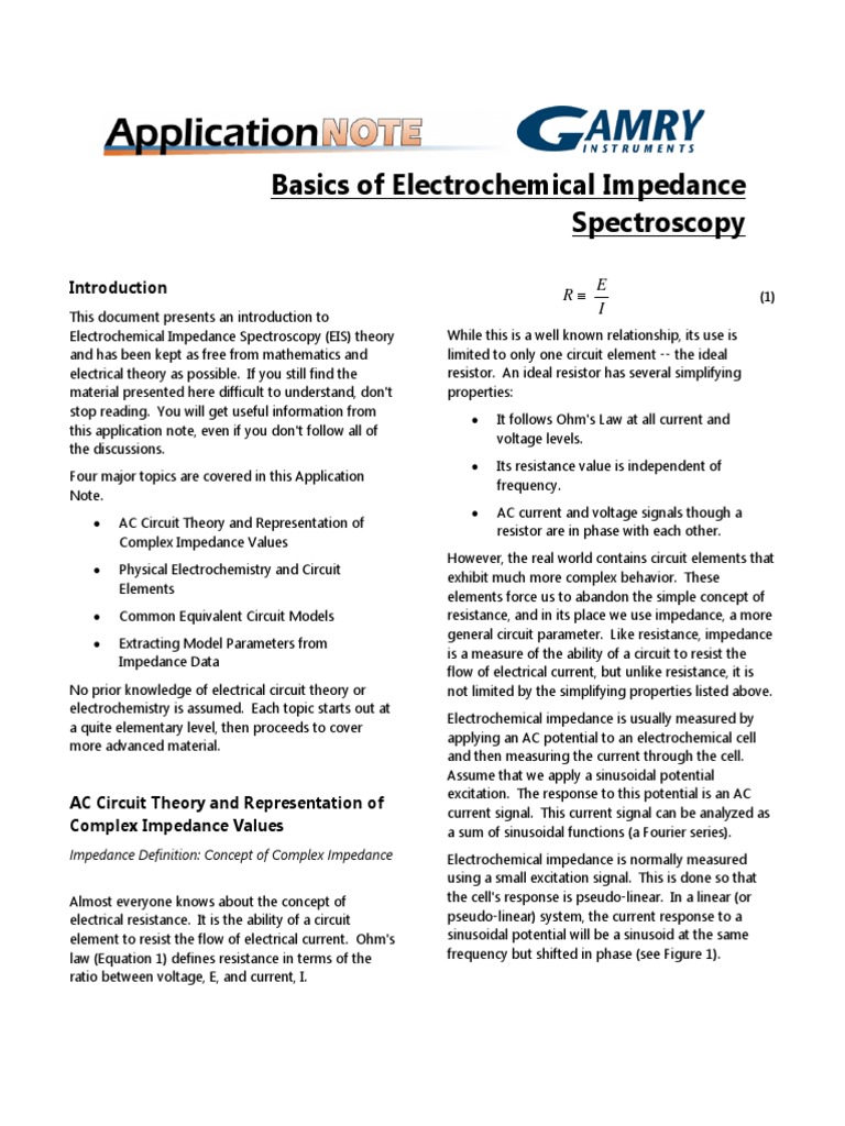 Basics of EIS3 | PDF | Electrical Impedance | Capacitor