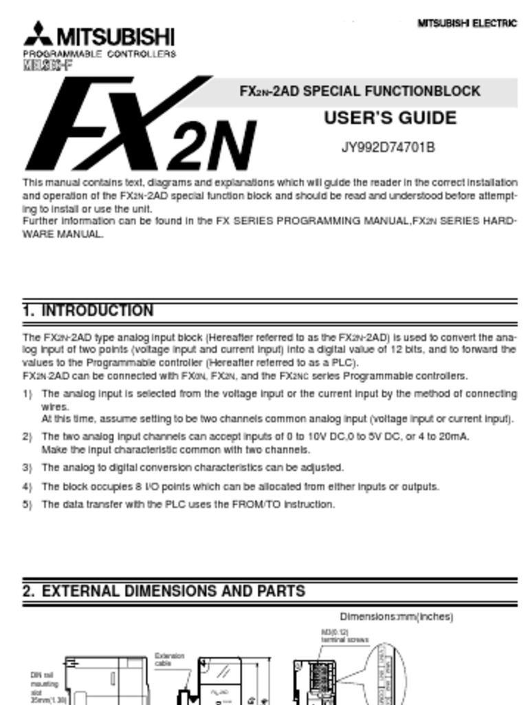 Fx2n PLC Manual 2ad | PDF | Power Supply | Programmable Logic Controller