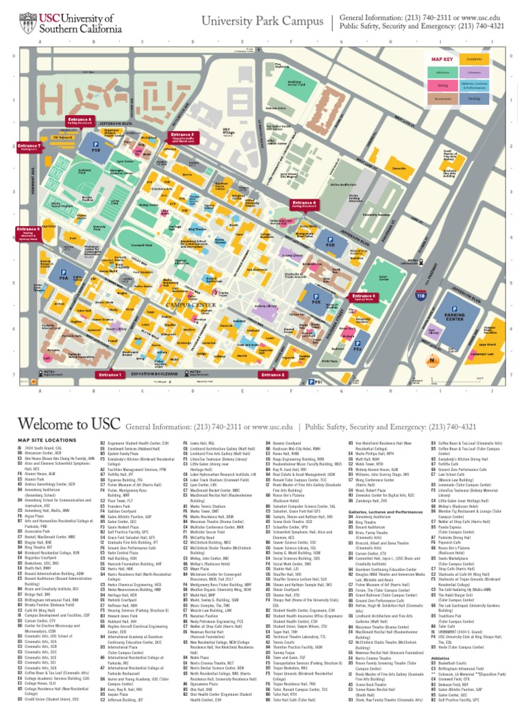Usc Campus Map Printable
