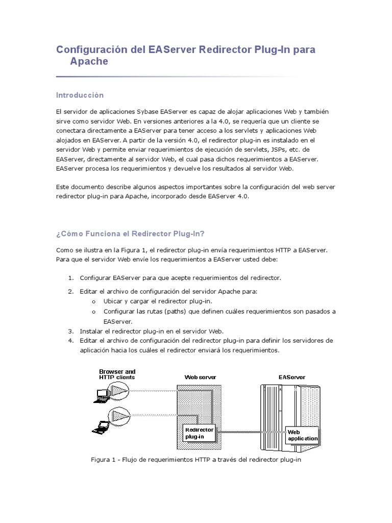 Configuración Del EAServer Redirector Plug | PDF | Servidor HTTP Apache ...