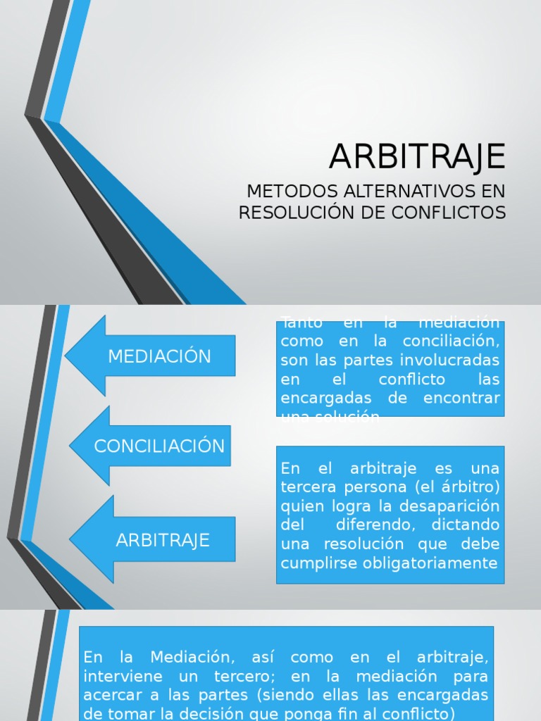 Arbitraje: Metodos Alternativos En Resolución De Conflictos | Arbitraje ...