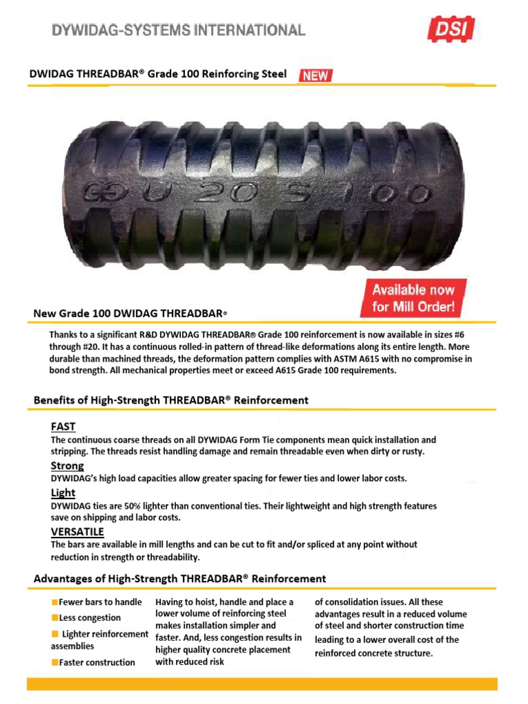 Dsi Usa Dywidag | PDF | Strength Of Materials | Industries