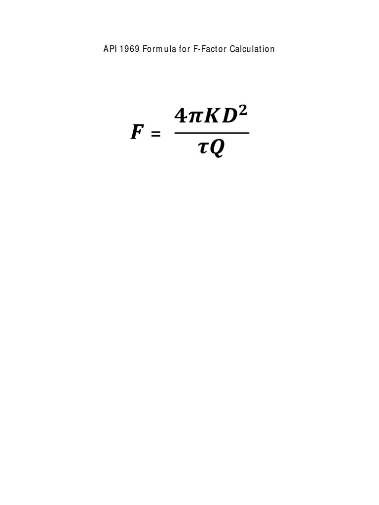 API 1969 Formula For F-Factor Calculation | PDF | Energy Industry ...