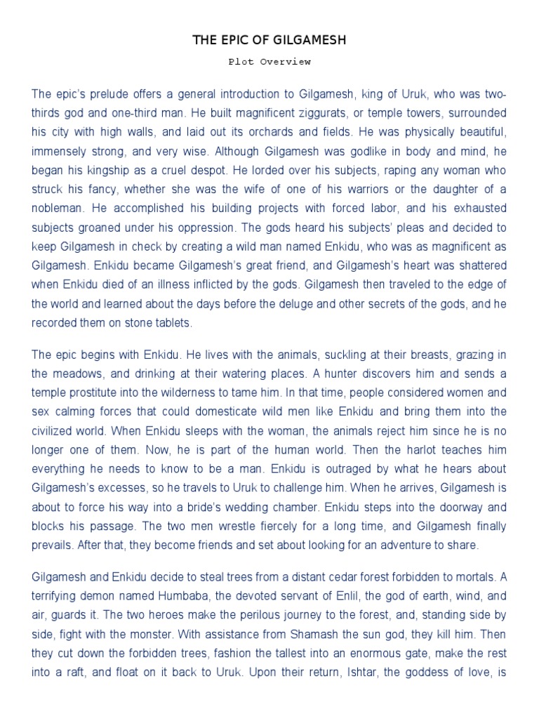 The Epic of Gilgamesh | Epic Of Gilgamesh | Mesopotamian Mythology