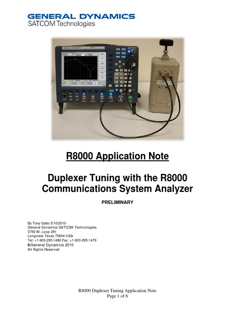R8000 Duplexer Tuning With The R8000 | Download Free PDF | Electronic ...