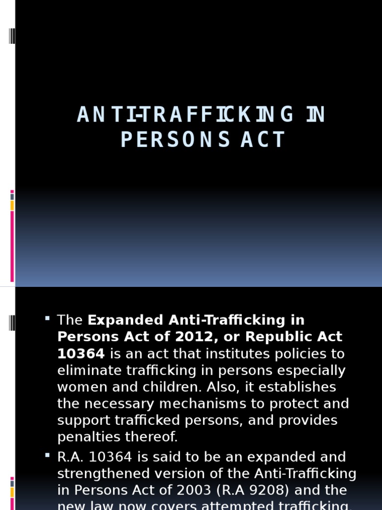 Anti-Trafficking in Persons Act Report | PDF | Human Trafficking ...
