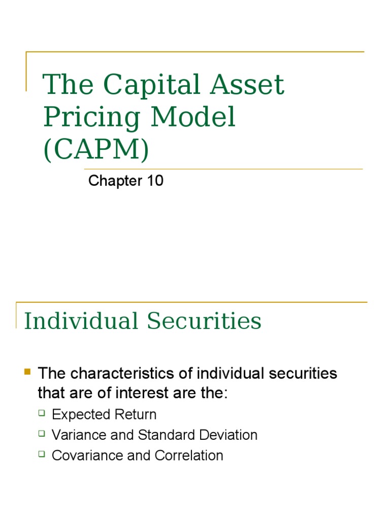 CAPM Model Explained | PDF | Beta (Finance) | Capital Asset Pricing Model