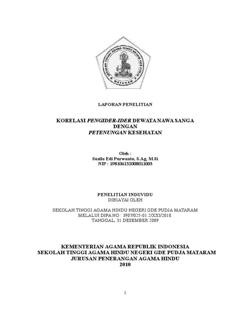 Korelasi Pengider-Ider Dewata Nawasanga Dengan Petenungan Kesehatan | PDF