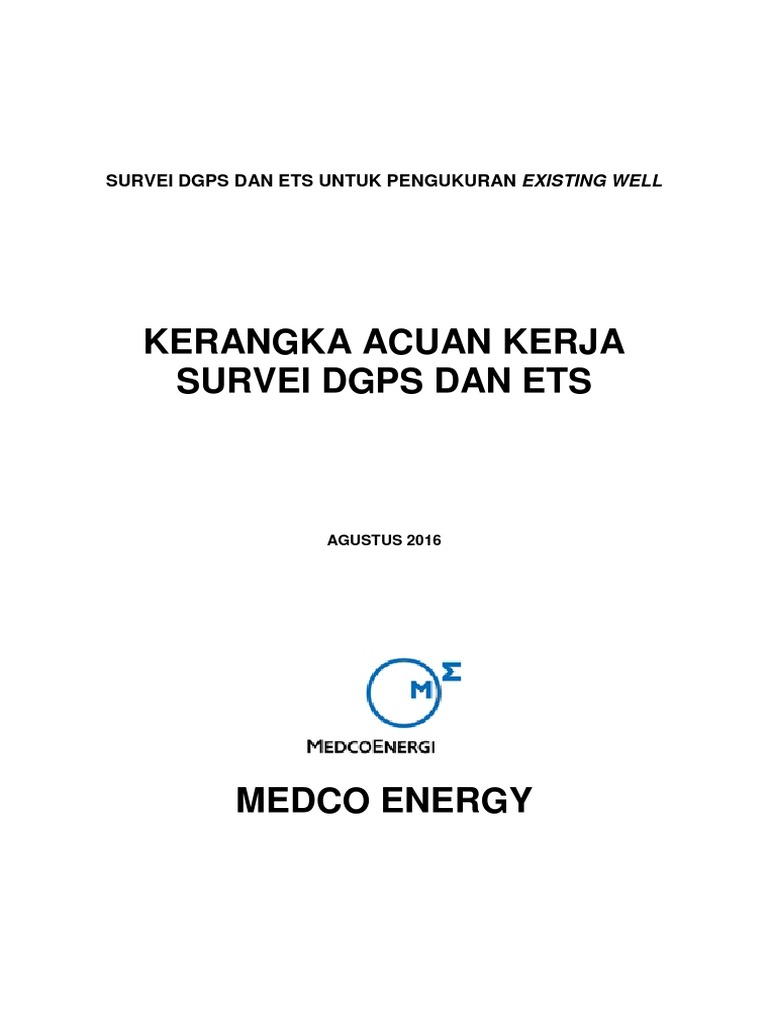 Draft TOR Untuk Survey GPS Dan ETS | PDF | Sains & Matematika