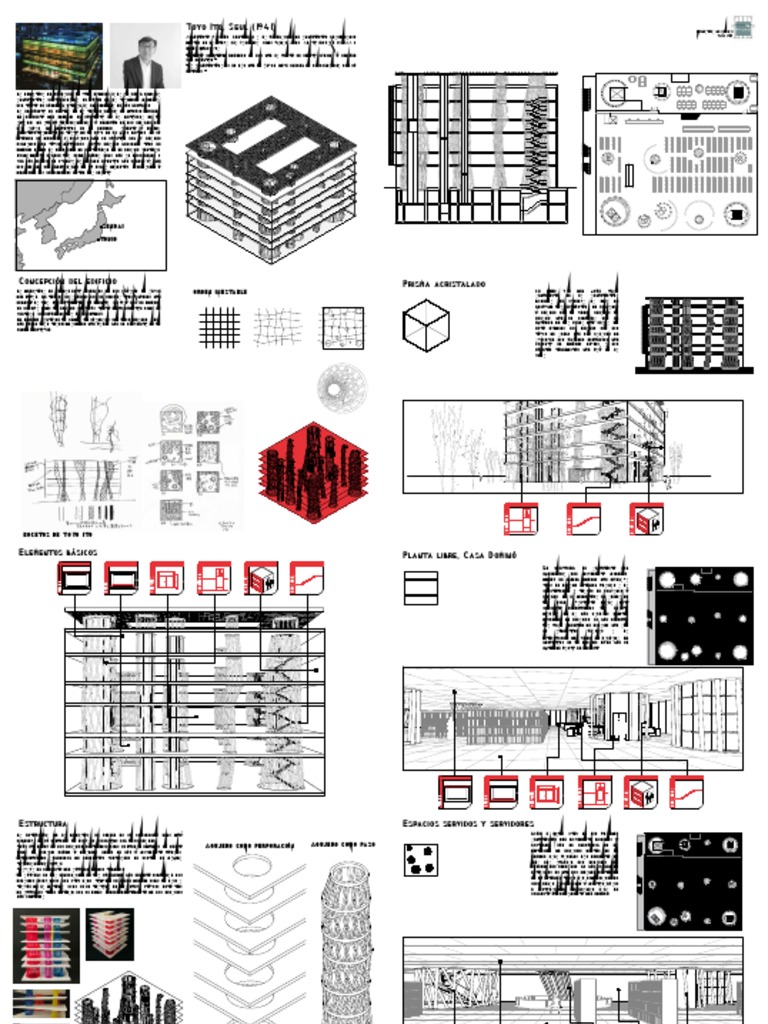Mediateca de Sendai Composicion | PDF | Ascensor | Ventana