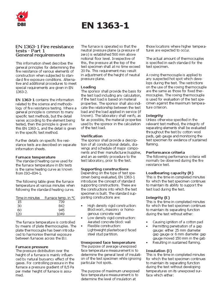 En 1363-1 General Requirements | Thermocouple | Pressure