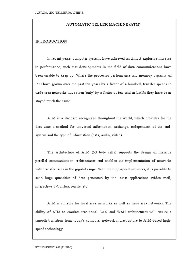 ATM Seminar Report | PDF | Asynchronous Transfer Mode | Routing