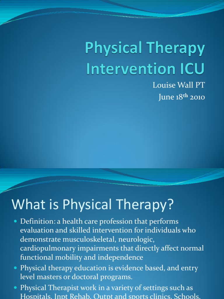 ICU | PDF | Physical Therapy | Intensive Care Medicine