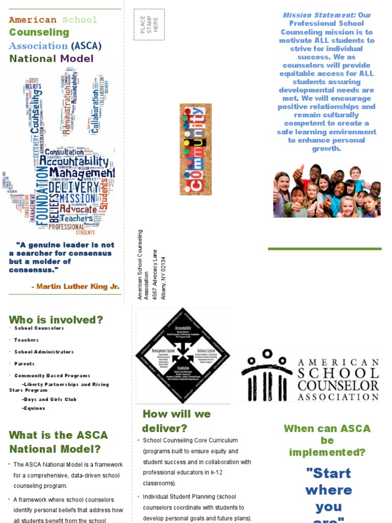 Asca Pamphlet | PDF | School Counselor | Applied Psychology