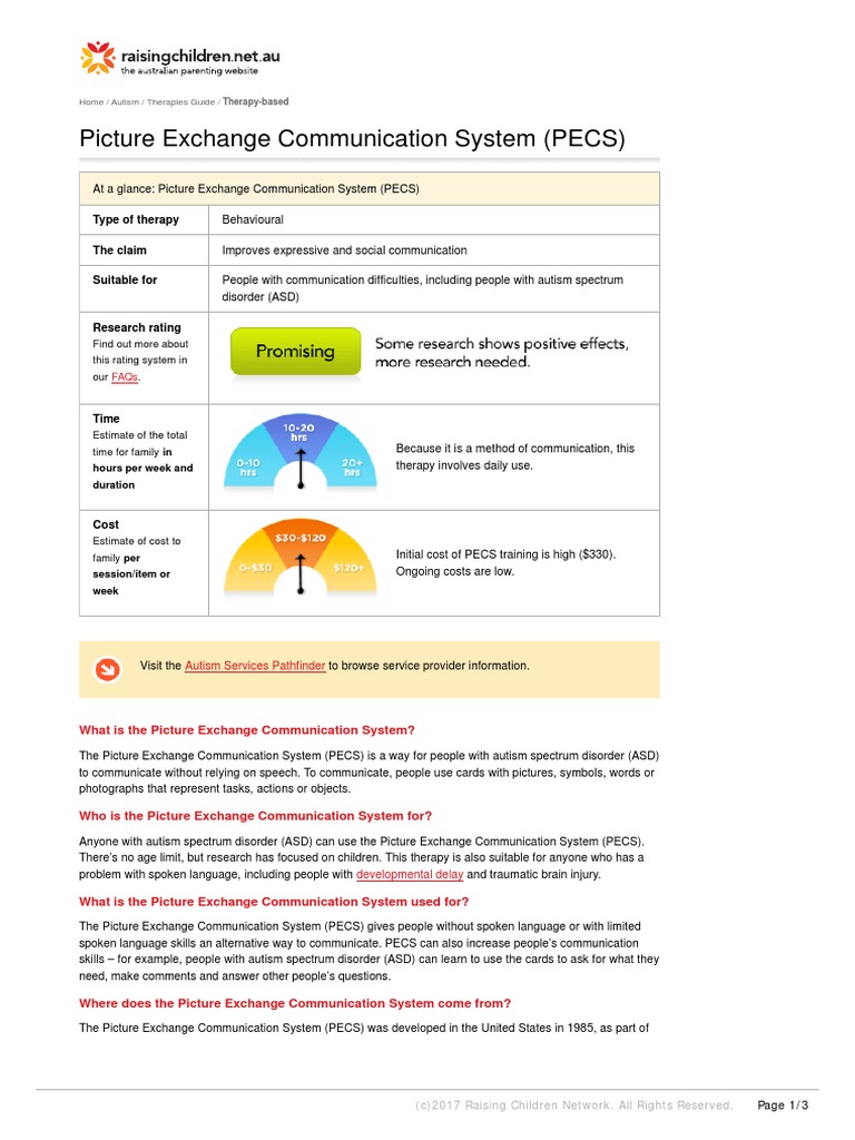 Understanding PECS for Autism Communication | PDF | Autism | Autism ...