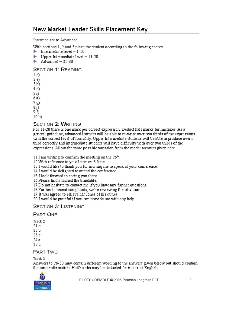 Skills Placement Key | PDF | Language Arts & Discipline | Foreign ...