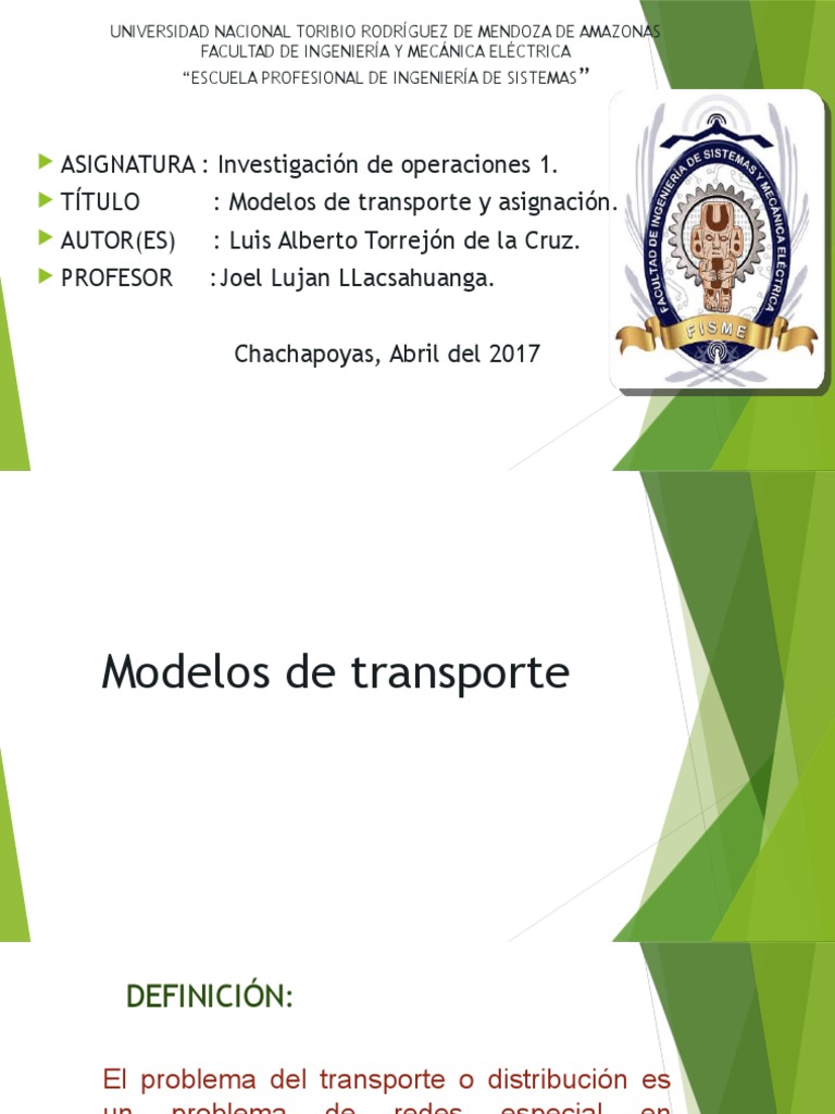 Modelos de Transporte y Asignacion | Matriz (Matemáticas) | Algoritmos