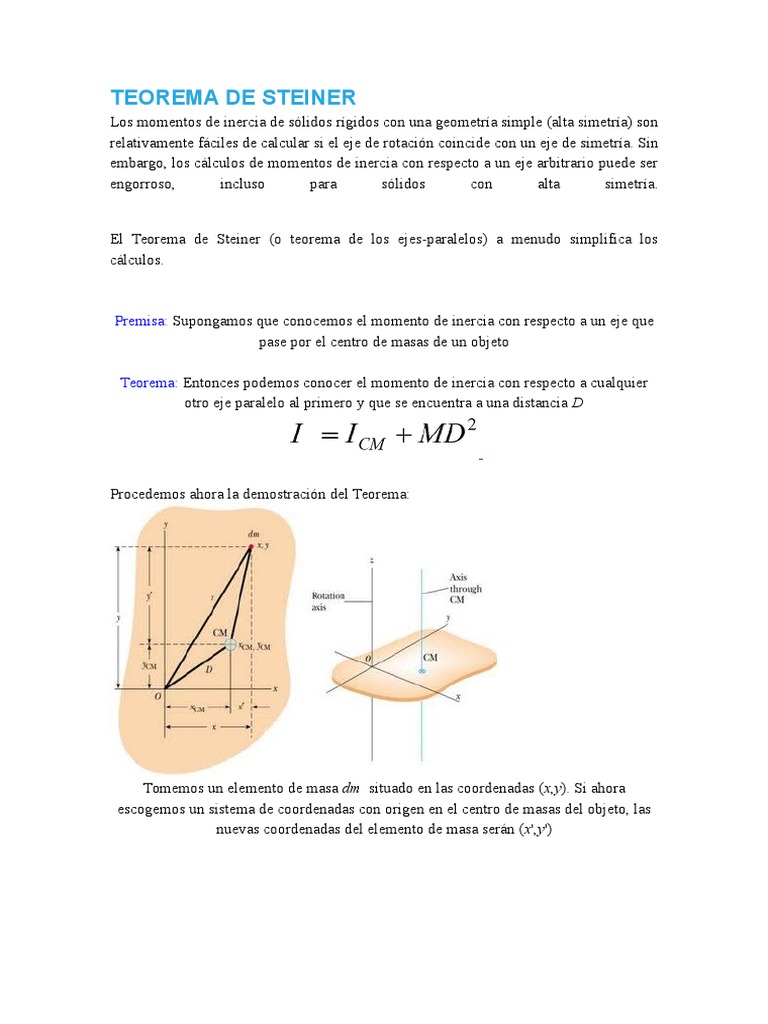Teorema de Steiner | Física y matemáticas | Matemáticas