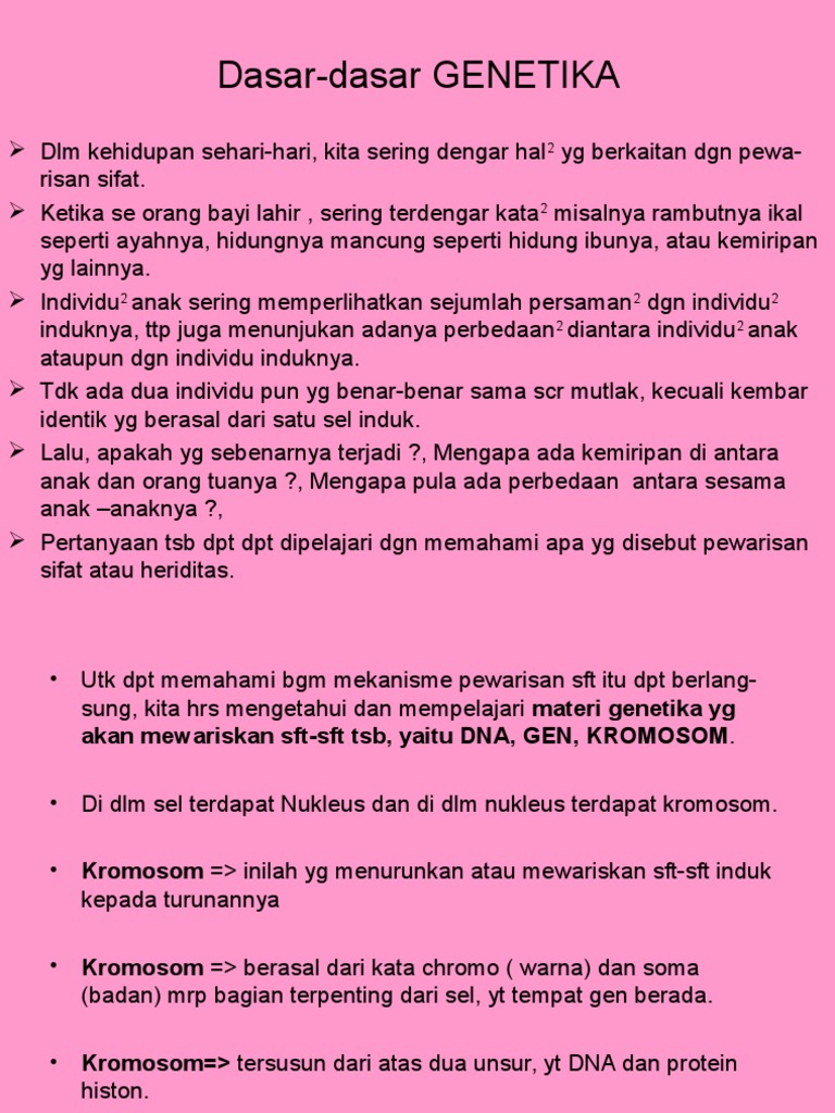 Dasar-Dasar Genetika Kehidupan | PDF | Seni & Disiplin Bahasa