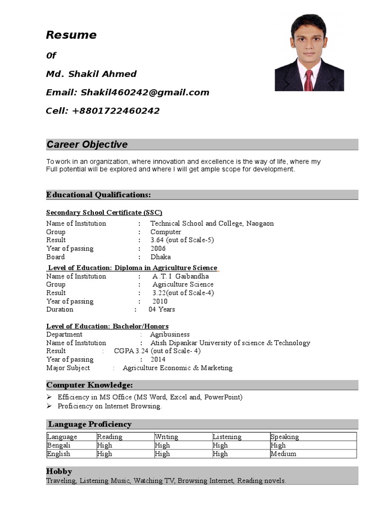 Shakil Cv. (2) - 1 | PDF | Career & Growth | Social Science