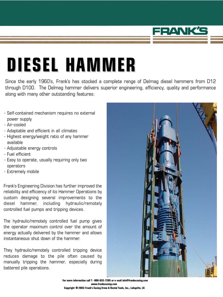 Diesel Hammer - Frank's International | PDF | Diesel Engine | Piston